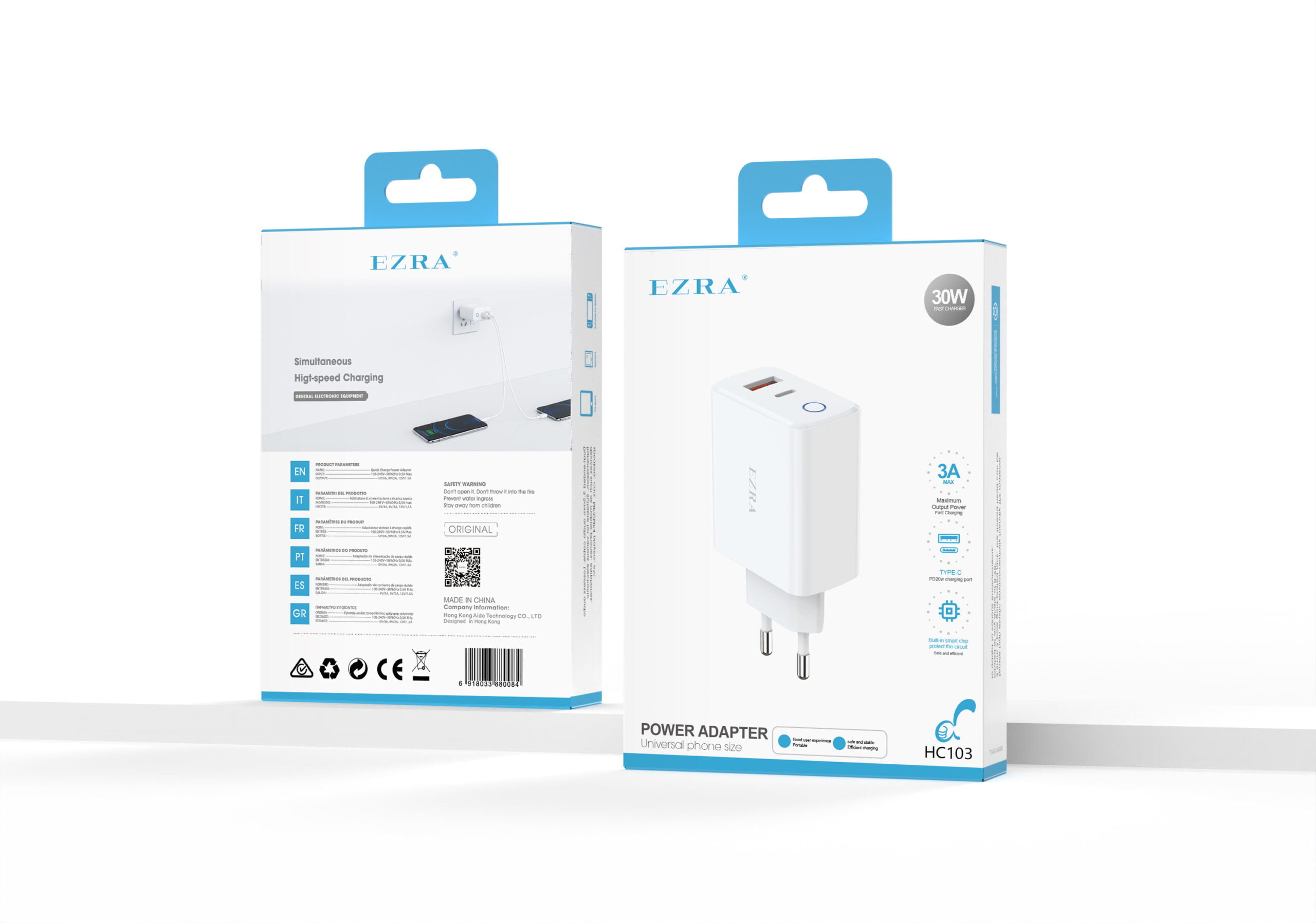 HC103 30W PD-USB charger EU - Aido Tech